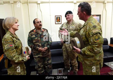 Australian Defence Force Brigadier Cheryl Pearce (2nd right) talks to ...