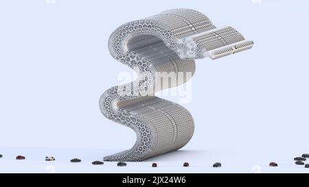 Modeled architectural structure of a snake. Architects, artists ...