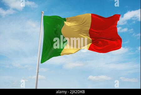 flag of Austronesian peoples Malays at cloudy sky background, panoramic ...