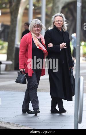 Jill Wran, (right), the mother of Harriet Wran, arrives the NSW Supreme ...
