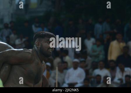 Lahore, Punjab, Pakistan. 4th Sep, 2022. Pakistani Kushti wrestlers ...
