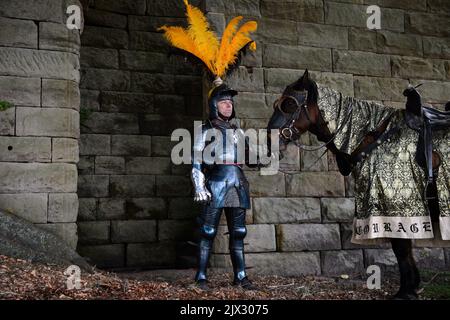 Two time World medieval jousting champion Rod Walker poses for a ...