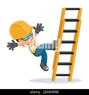Fall Protection, Construction worker safety first, vector design Stock ...