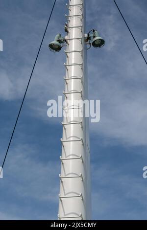 Ladder rungs on white ship mast Stock Photo - Alamy