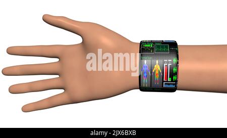 Biosensor, Bioelectronics on skin. Biosensor on epidermis. Transdermal ...
