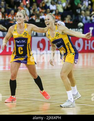Laura Scherian and Laura Langman of the Lightning celebrates their ...