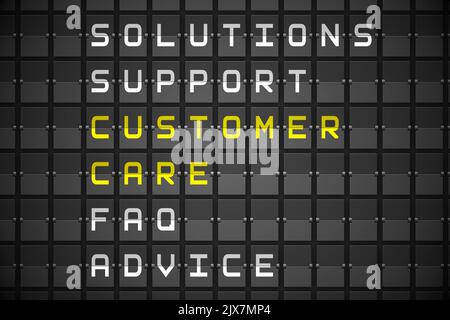 Customer care buzzwords on digitally generated black mechanical board ...