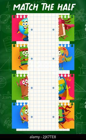 Match the half of cartoon stationery superhero characters. Piece ...