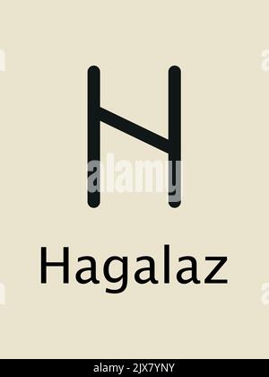 Hagalaz of Runes alphabet, futhark. Writing ancient Germans. Vector ...