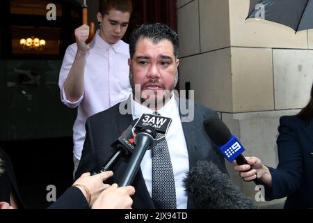 Family members of victim Jaiden Walker speak to media outside court ...