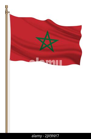 3D Flag of Morocco on a pillar Stock Photo - Alamy