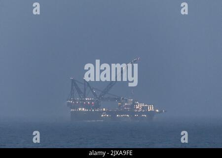 Thialf is a semi-submersible crane vessel Stock Photo - Alamy