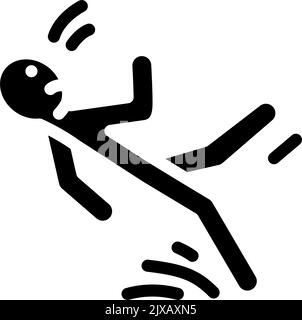 slipped man fall accident glyph icon vector. slipped man fall accident ...