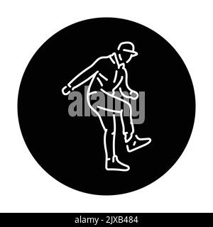 Man dancing dnb dance color line icon. Pictogram for web page Stock ...