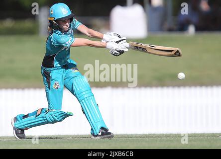 Heat captain Kirby Short plays a shot during the WBBL cricket match ...