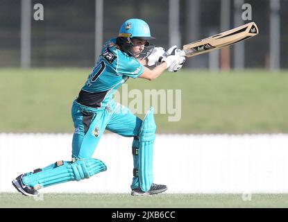 Heat captain Kirby Short plays a shot during the WBBL cricket match ...
