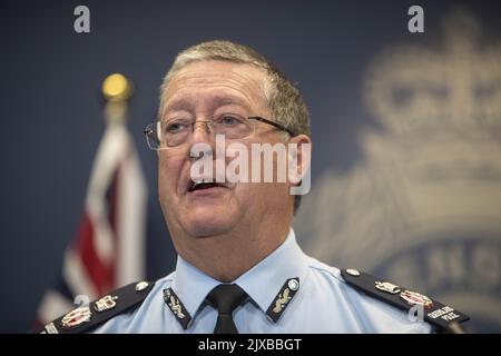 Queensland Police Commissioner Ian Stewart speaks during a ...