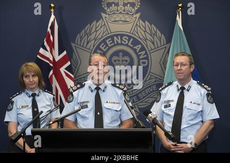 Queensland Police Commissioner Ian Stewart speaks during a ...