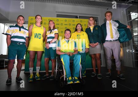 Australian athletes (left to right) Gabi Simpson (netball), Torita ...