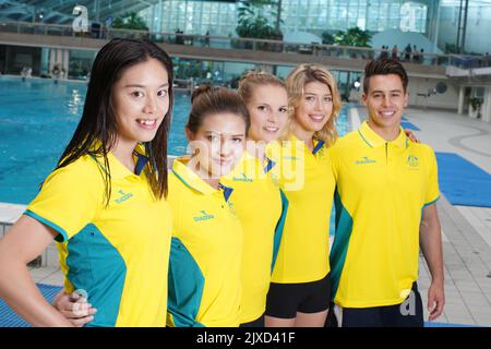Declan Stacey of the Australian Commonwealth Games dive team completes ...