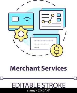 banking merchant line icon, outline symbol, vector illustration ...