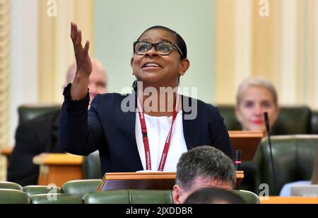 The Member for Cook, Cynthia Lui is seen giving her maiden speech at ...