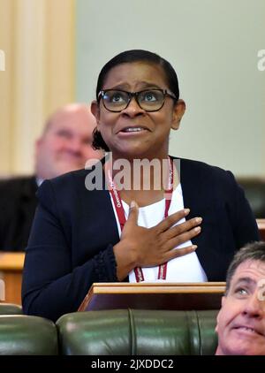 The Member for Cook, Cynthia Lui is seen giving her maiden speech at ...