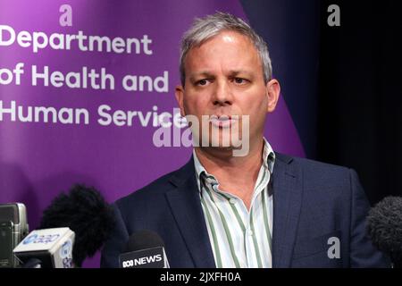Victorian Deputy Chief Health Officer Dr Brett Sutton talks to press ...