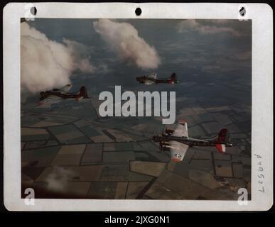 Formation Of Boeing B-17S Of The 8Th Air Force Peeling Off For A ...