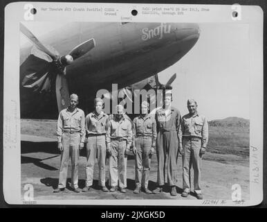 Ground Crew Members Of The Famed 13Th Air Force, Pose In Front Of ...