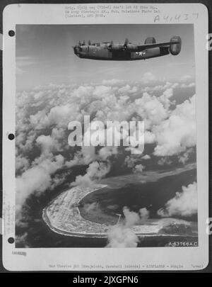 Consolidated B-24 "Liberator" Of The 11Th Bomb Group Over Kwajalin ...