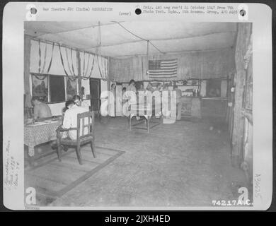 Officers Of The 436Th Bomb Squadron, 7Th Bomb Group, Have Chow In Their ...