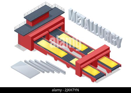 Metallurgy foundry industry isometric flowchart with infographic text ...