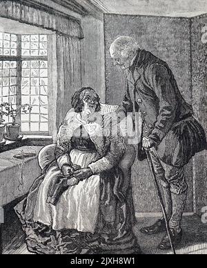 Illustration depicting an elderly couple. Illustrated by William Small ...