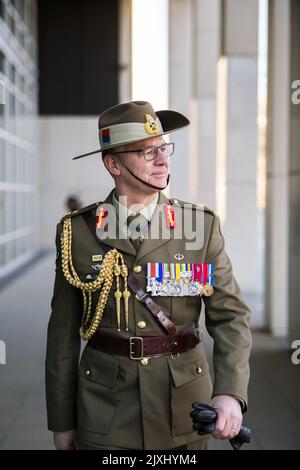 Chief of Army Lieutenant General Rick Burr speaks to members of the ...