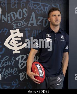 Carlton Blues AFL captain Marc Murphy poses for a photograph at ...