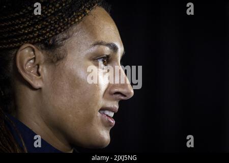 Erena Mikaere of the Lightning before the Round 10 Super Netball match ...