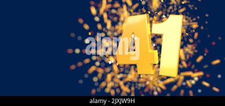 gold 41 number 3d illustration render Stock Photo - Alamy