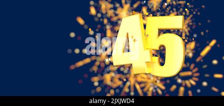 45 gold number 3d illustration render Stock Photo - Alamy