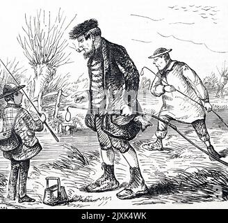Cartoon depicting a man poaching. Dated 19th Century Stock Photo - Alamy