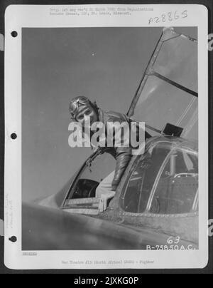 A Lockheed F-5 of the 90th Photographic Reconnaissance Wing flies over ...