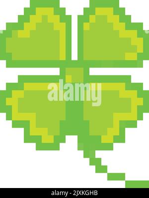 Clover. Pixel icon. Isolated nature vector illustration Stock Vector ...