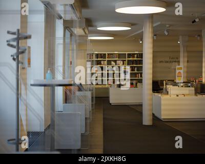 Basel, Switzerland - July 8 2022: Books in new, modern library in Basel ...