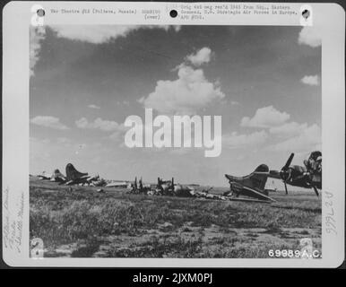 Boeing B-17 Flying Fortresses Parked On The Airfield At Celone, Italy ...