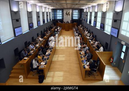 this picture shows a plenary session of the Walloon Parliament in Namur ...