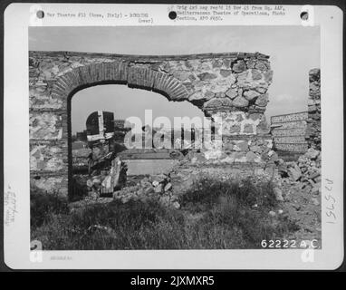 Bomb damage to Littoria Airdrome, Rome, Italy, sometime in 1944 Stock ...