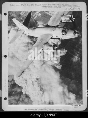 Martin B-26 Marauder of the 1st Tactical Air Force break sharply away ...