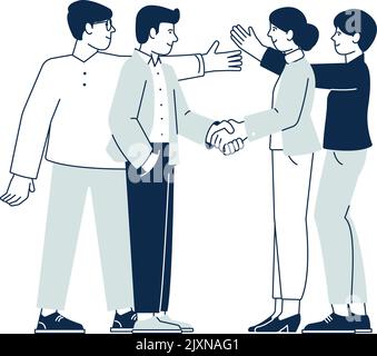 People greeting each other. Friends meeting concept Stock Vector Image ...