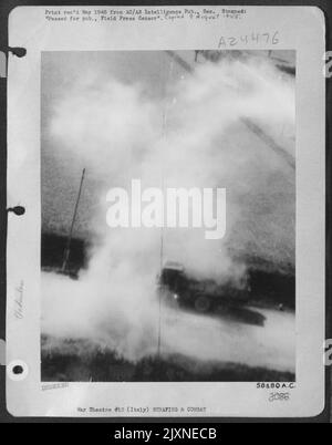 Strafing Attack By Republic P-47 In The European Theatre Stock Photo ...