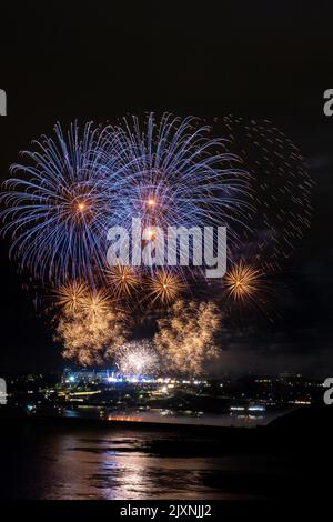 The mesmerizing view of colorful fireworks at the British firework ...